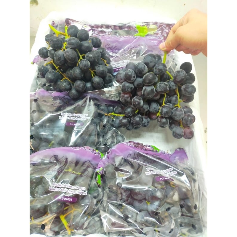 Jual Anggur Black Autumn 500g Share Pack. autum Hitam Seedless Tanpa ...