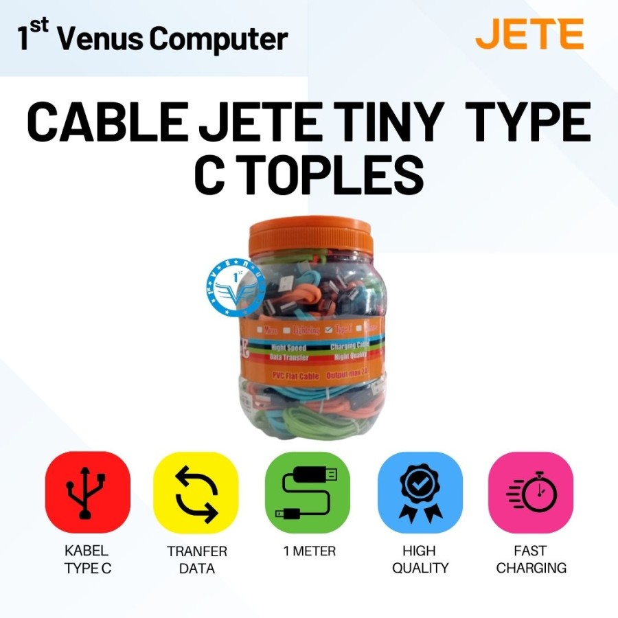 Jual Cable Data Type C Jete Tiny Toples Kabel Charger Type C Kabel 0268