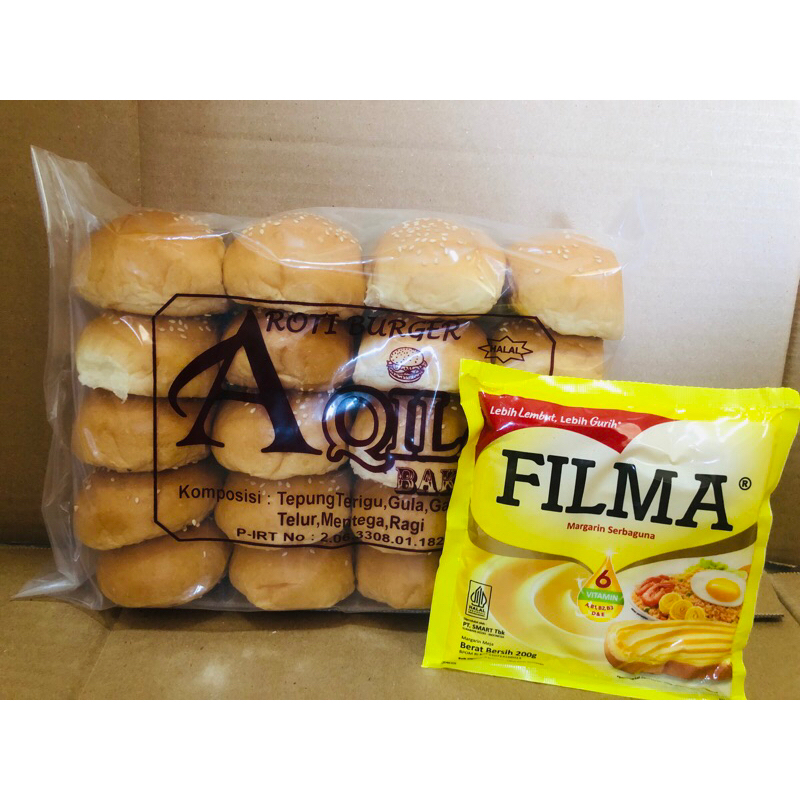 Jual BUNDLING ROTI BURGER MINI TABUR WIJEN 20 & MARGARIN FILMA 200gram ...