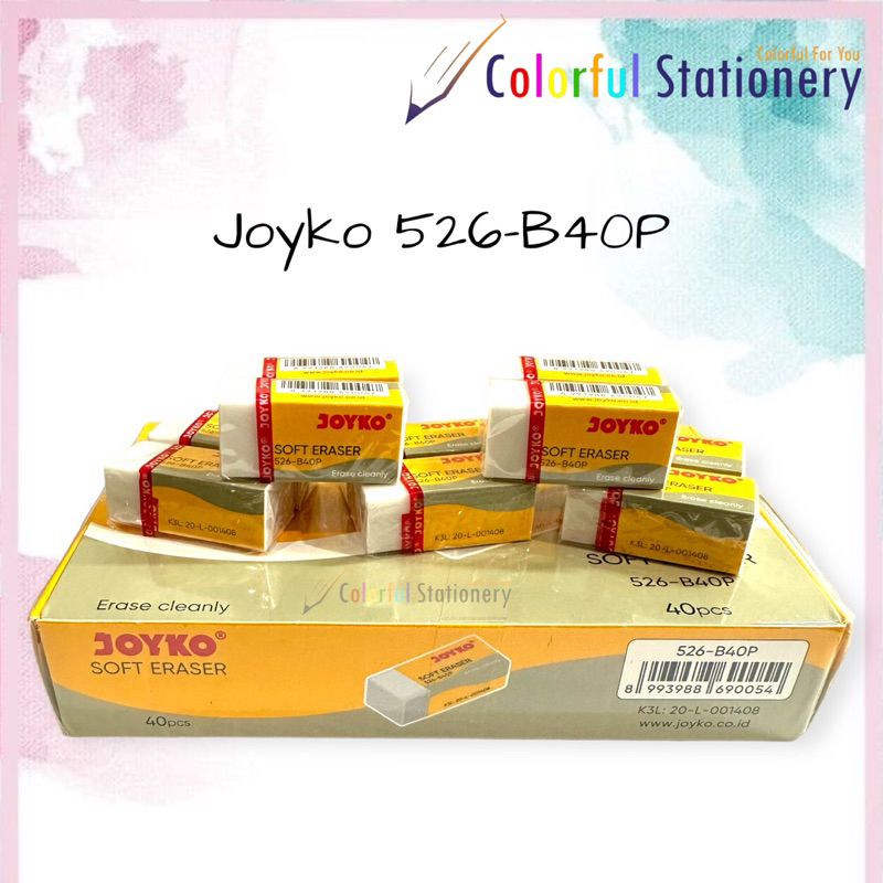 Jual Penghapus / Eraser Joyko Kecil 526 B40P & 526 B40BL (Pak) | Shopee Indonesia