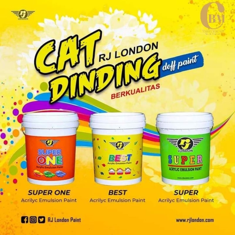 Jual Cat Tembok BEST RJ LONDON 5kg Cat Dinding Putih Warna Komplit ...