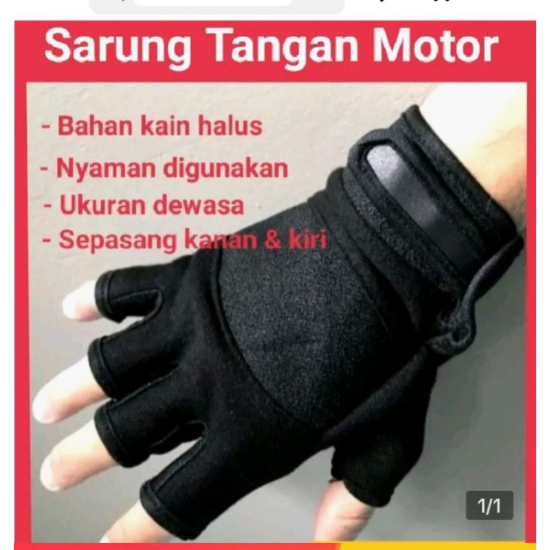 Jual sarung tangan motor pendek KHANZUNO/sarung tangan motor pria ...