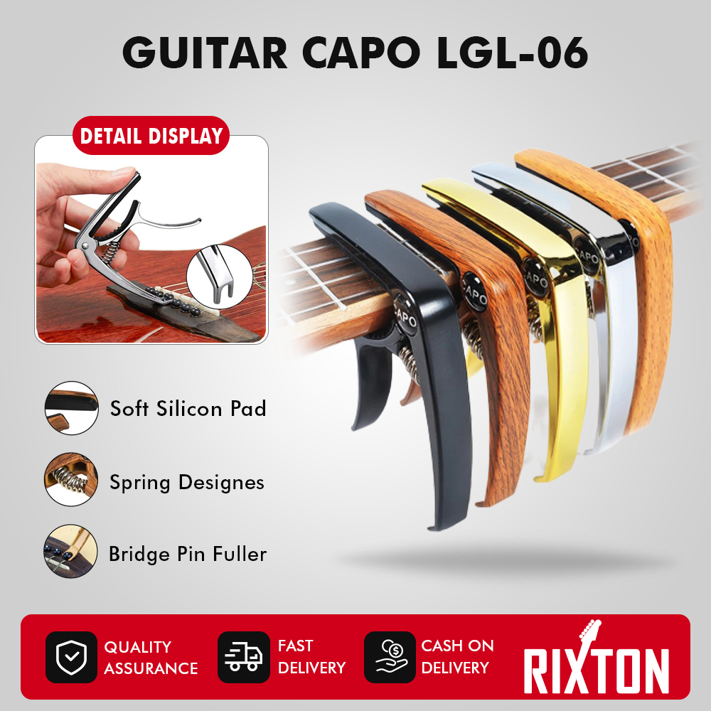 Jual RIXTON Guitar Capo LGL-06 Clamp Aluminium Alloy Metal Wood Grain ...