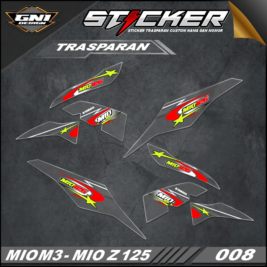 Jual Stiker Transparan UV Mio M3 Decal Striping Mio M3 / Mio Z / Mio ...