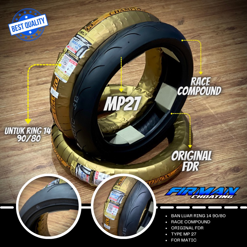 Jual BAN LUAR FDR MP27 RING 14 90/80 RACE COMPOUND TUBLES ORIGINAL (Produksi 2023) | Shopee ...