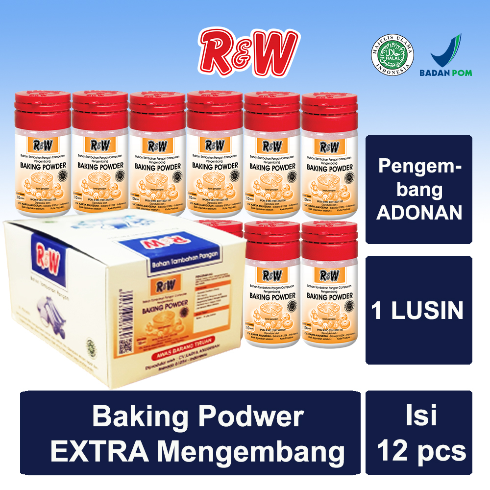 Jual Baking Powder Pengembang Kue Rajawali R&W RW 10 gr 1 Lusin | Shopee Indonesia