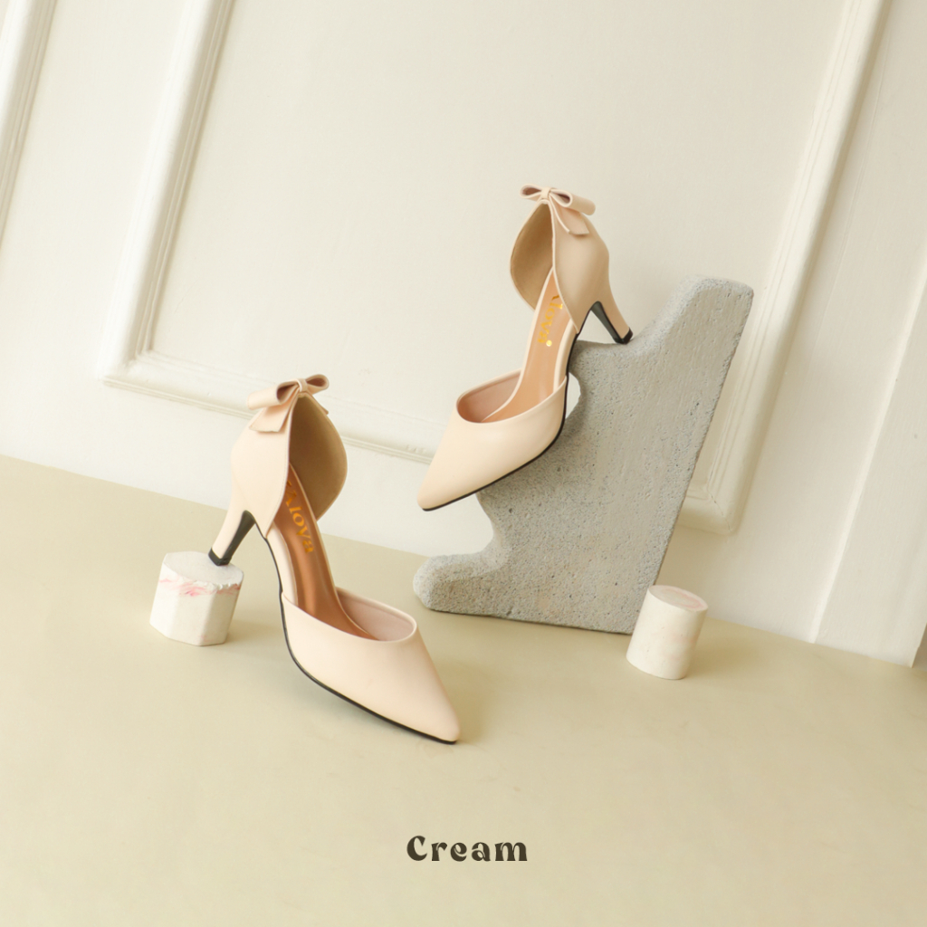 Jual Alivelovearts Chlorine Sepatu Pantofel Ribbon Heels 7cm Kerja ...