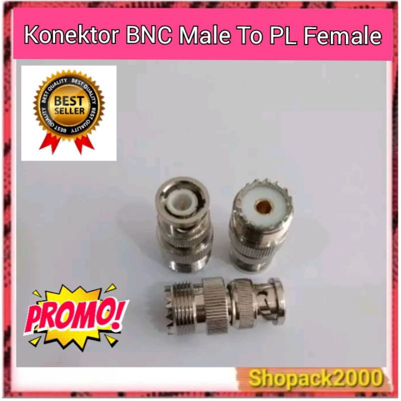 Jual Konektor BNC male to PL female Ht,sambungan PL259 PL259 PL-259 UHF female to conector Rig ...