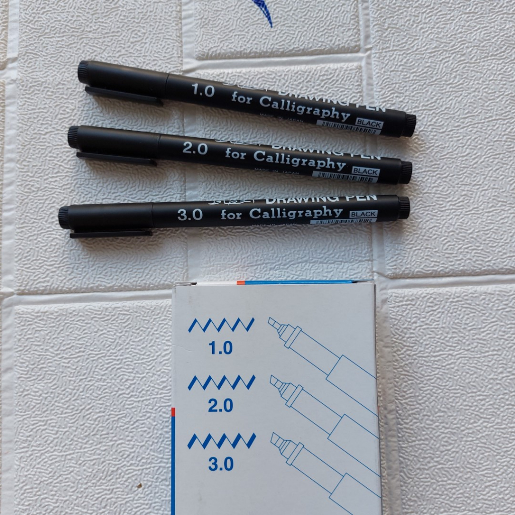 Jual 1 BUAH Pulpen Kaligrafi Snowman Drawing Pen Hitam 1.0, 2.0 dan 3.0 ...