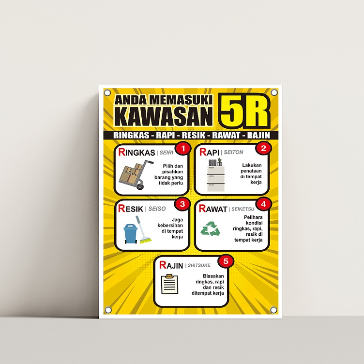Jual SPANDUK BANNER A0 120CMX80CM SAFETY K3 KAWASAN 5R | Shopee Indonesia