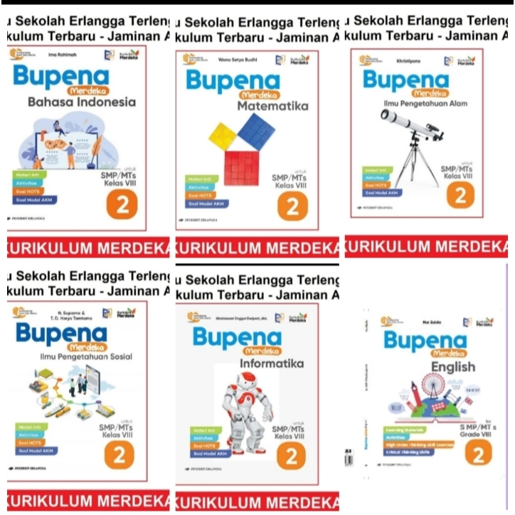 Jual ORI harga satuan buku teks BUPENA kurikulum merdeka kelas 8 penerbit Erlangga | Shopee ...