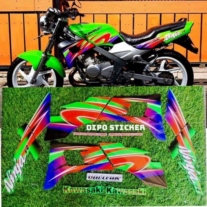 Jual Stiker striping ninja R kis 2002 hijau laminasi glosy | Shopee ...