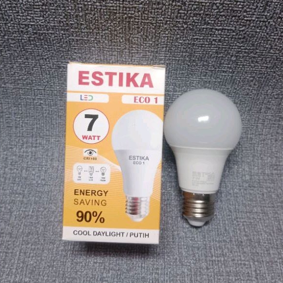 Jual LAMPU LED ESTIKA (7 WATT) | ECO 1 ENERGY SAVING 90% COOLDAYLIGHT ...