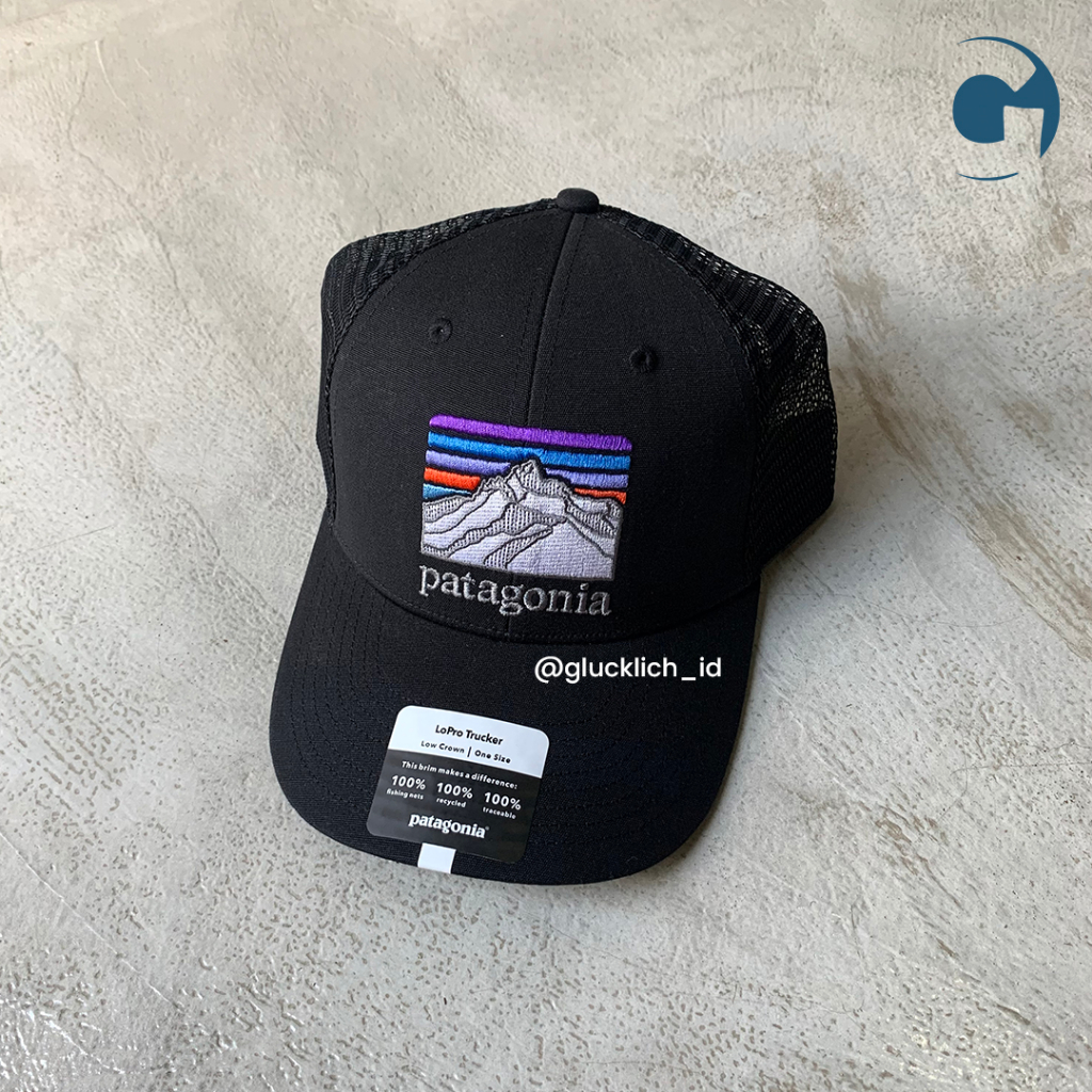 Jual Patagonia, Line Logo Ridge LoPro Trucker Hat in Black | Shopee ...