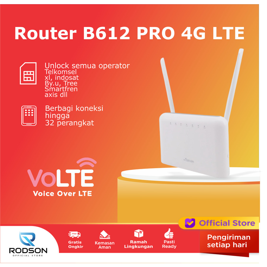 Jual Modem Router B612 PRO 4G LTE Wifi 450Mbps Wireless Bisa Telephone Analog RJ11 | Shopee ...