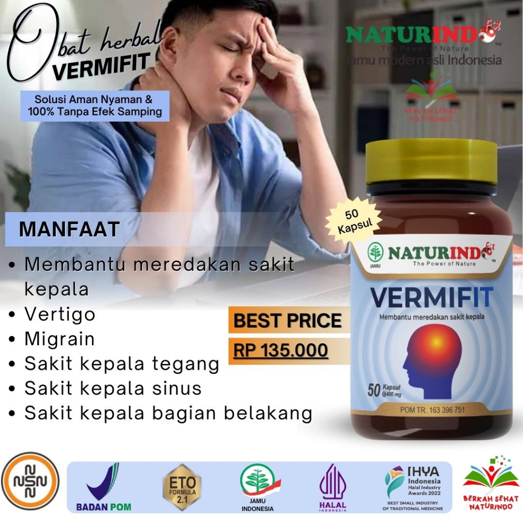Jual Obat Sakit Kepala Menahun Vertigo dan Migrain Pusing Herbal ...