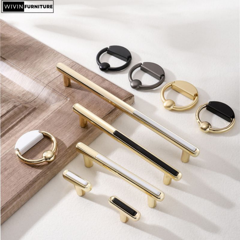 Jual WF015 Handle Lemari Handle Emas Hitam Putih Gold Black White ...