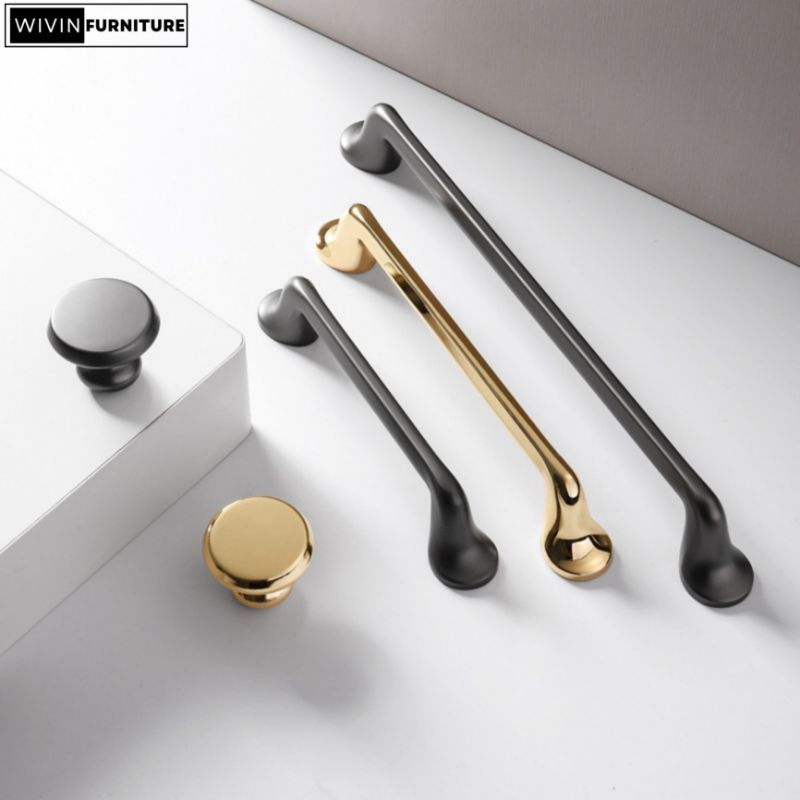 Jual WF029 Handle Lemari Gold Grey Simple Tarikan Laci Kitchen Gagang ...