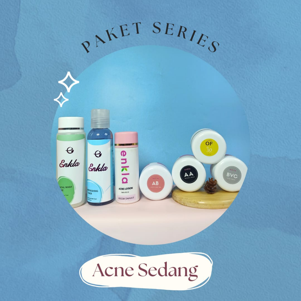 Jual Paket Cream Jerawat/ Enkla Acne series (SEDANG) | Shopee Indonesia