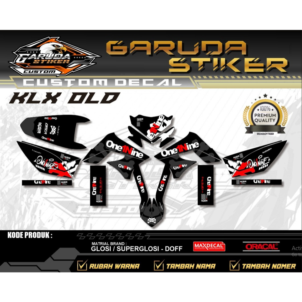 Jual Stiker Sepeda motor Decal KLX OLD 150cc full bodi bisa semua tipe ...