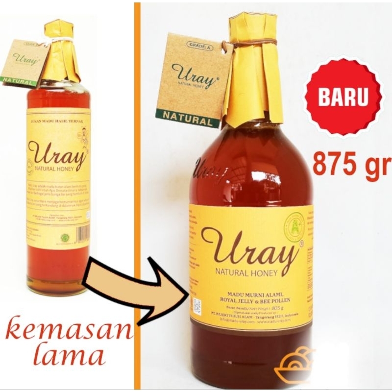 Jual Madu Uray 875gr (640ml) Royal Jelly and Bee Pollen Free Dus dan ...