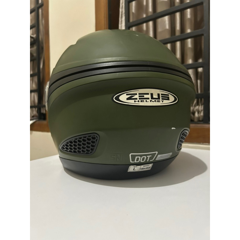 Jual Helm Zeus ZS 610 F.GREEN DOFF HALF FACE DOUBLE VISOR (SECOND LIKE ...