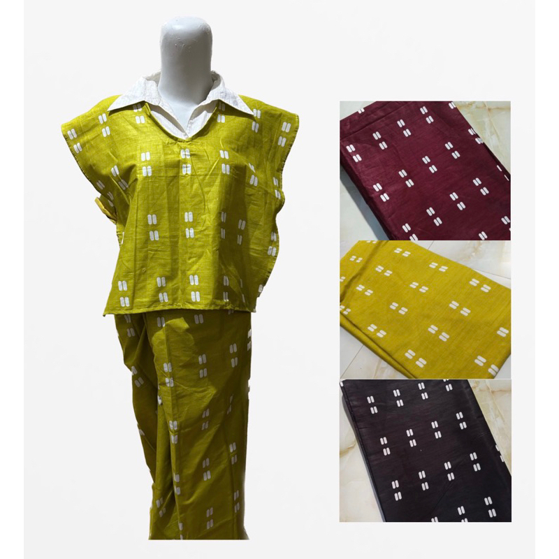 Jual baju vest rompi outer dan rok lilit jumputan motif 1set | Shopee ...