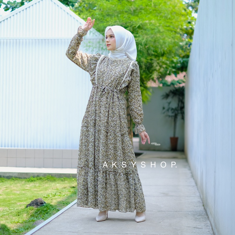 Jual Gamis Ceruty Babydoll Gamis Ceruti Motif Bunga | Shopee Indonesia