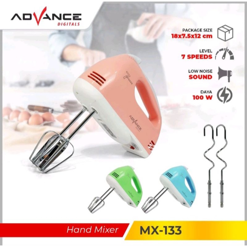 Jual Mixer Makanan Hand Mixer Advance 7 Speed Alat Pengaduk Bahan ...