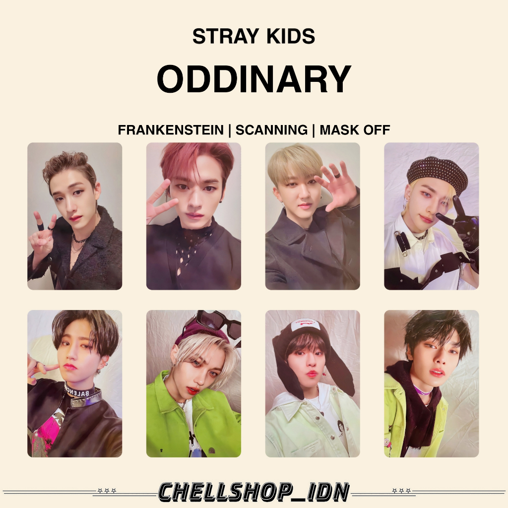 Jual PHOTOCARD SKZ ODDINARY | FRANKENSTEIN | SCANNING | MASK OFF ...