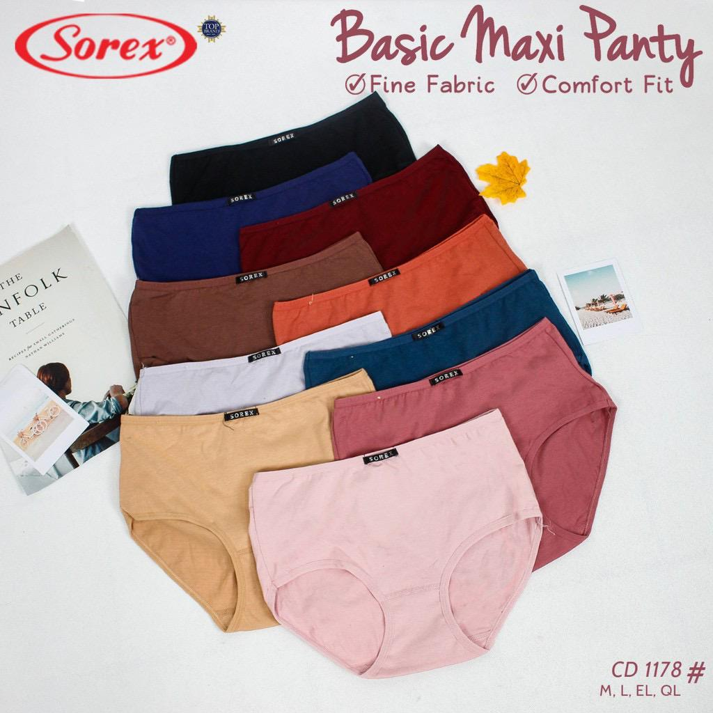 Jual 1 LUSIN | Celana Dalam Wanita Sorex 1178 Basic Maxi Panty / CD Dalaman Perempuan Extra ...