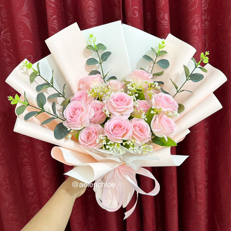 Jual Rosy bouquet artificial / Buket bunga mawar palsu / Buket bunga ...