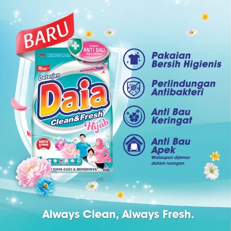 Jual Daia Clean & Fresh Hijab Detergen bubuk 4kg | Shopee Indonesia