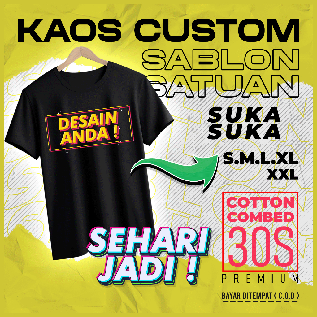 Jual Jasa Sablon Baju Bisa Request Custom Foto Costum Kaos Satuan Nama Kata Kata Desain Sendiri ...