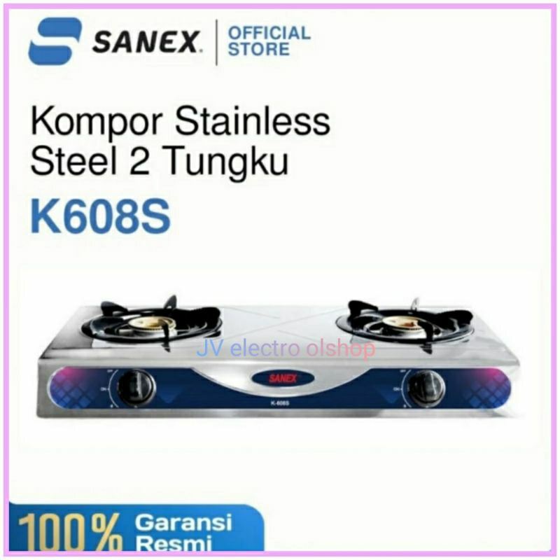 Jual Kompor Gas SANEX K608s 2 Tungku / Kompor Stainless Steel Sanex 2 ...