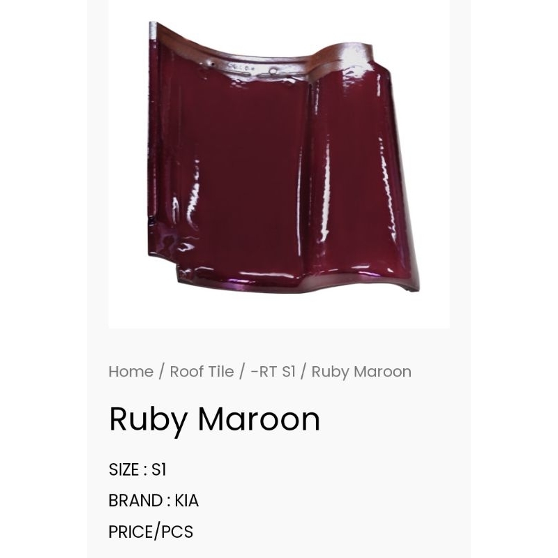 Jual Genteng keramik KIA Ruby Maroon | Shopee Indonesia