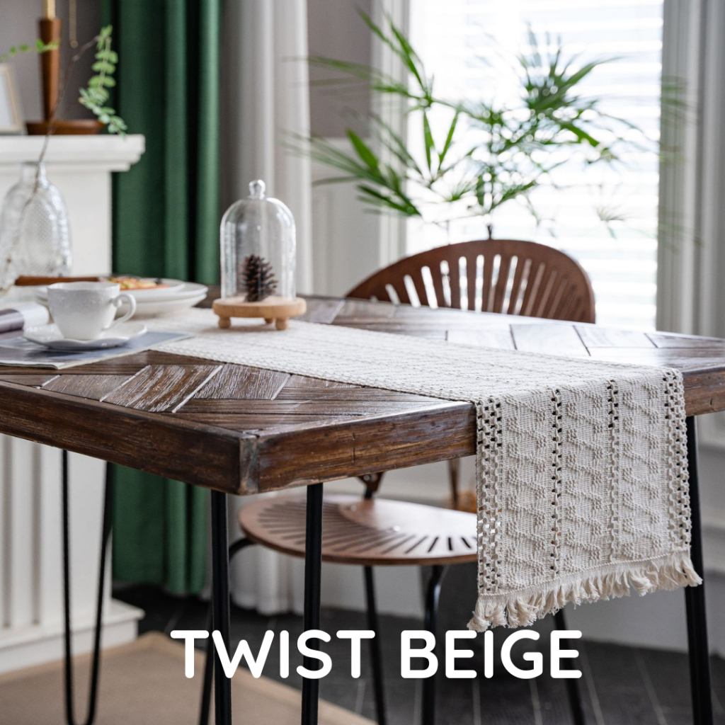 Jual Table Runner Nordic Taplak Meja Makan Tamu Simple Premium Beige ...