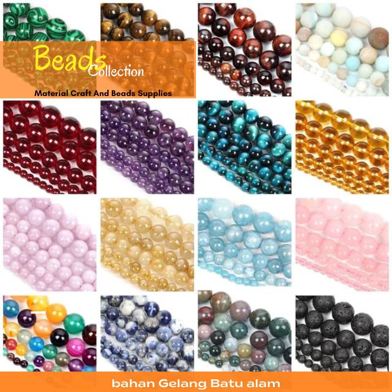 Jual MANIK BATU ALAM BAHAN CRAFT SIZE 6MM BULAT ISI KURLEB 58 BUTIR ...