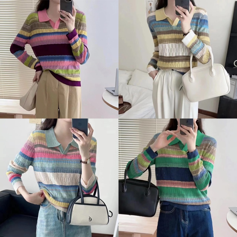 Jual Top Rajut Salur Polo | Shopee Indonesia