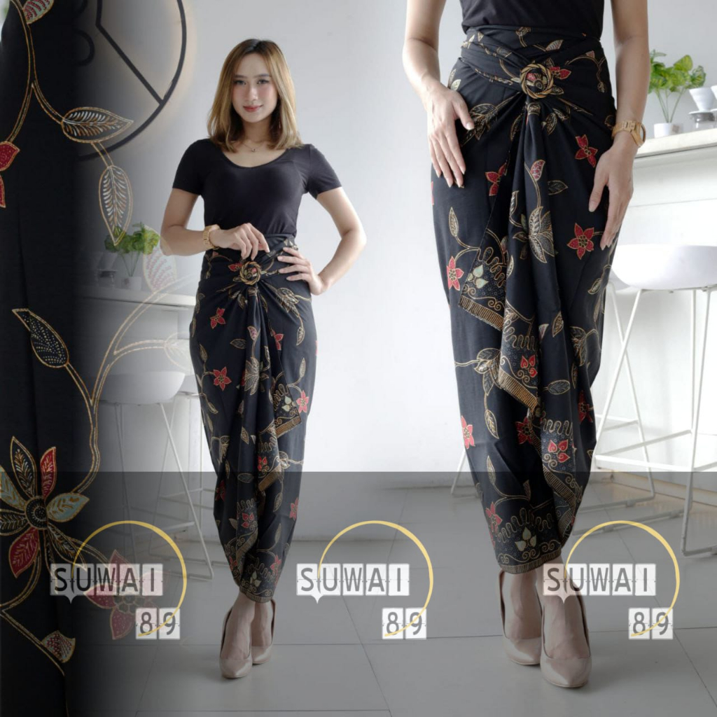 Jual Rok Lilit Motif Batik Cacing/Megamendung/Melati/Pisang/Jalar/Paya ...