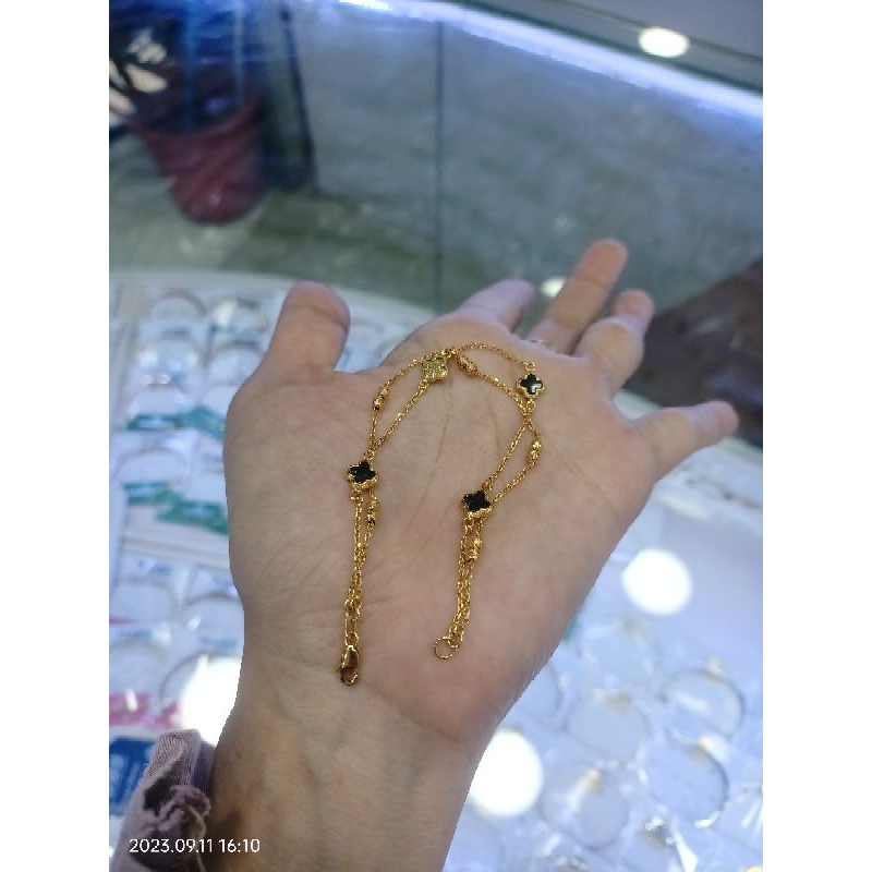 Jual gelang tangan fanklip mas 8k model gelang terbaru putih kuning ...