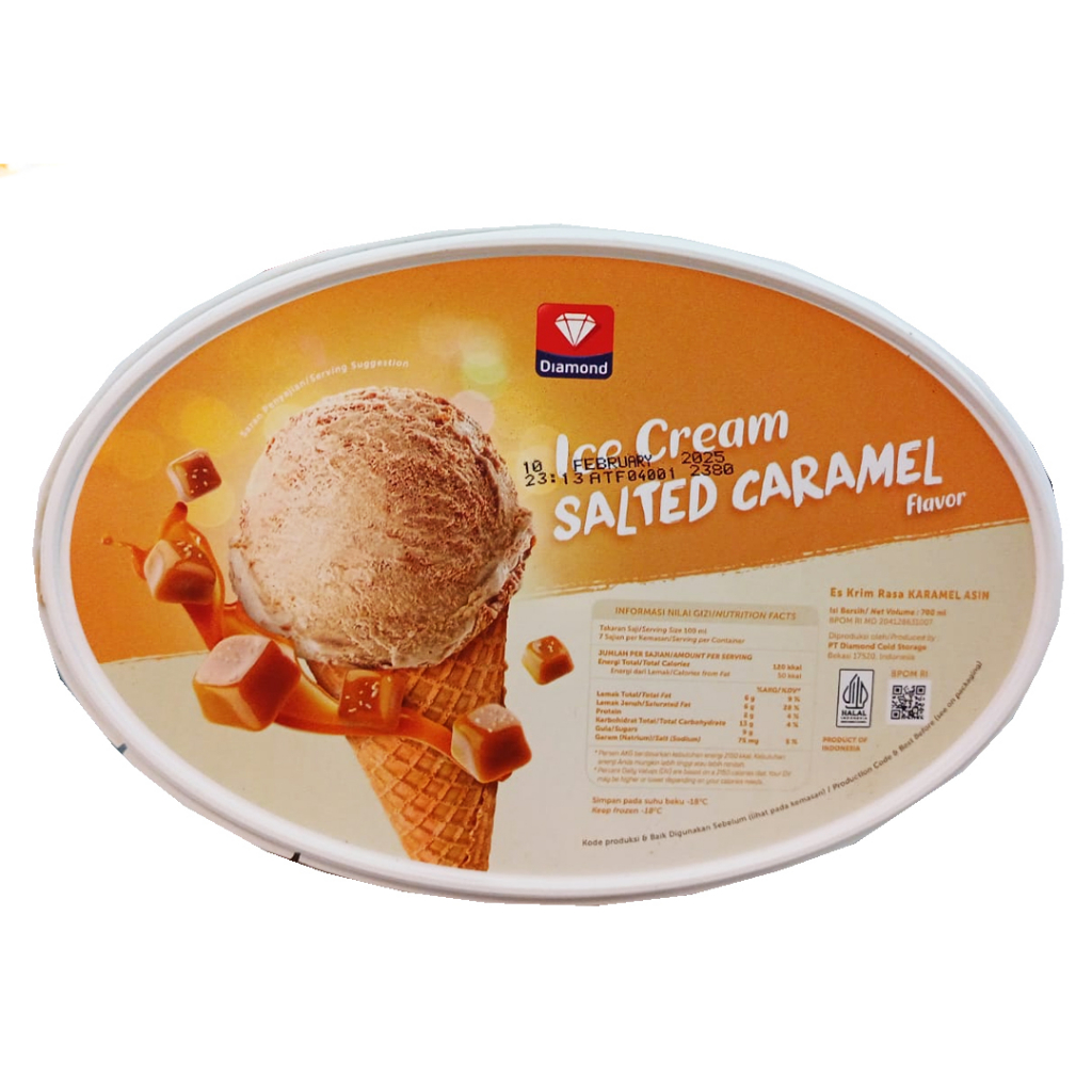 Jual DIAMOND ICE CREAM SALTED CARAMEL FLAVOR 700ml | Shopee Indonesia