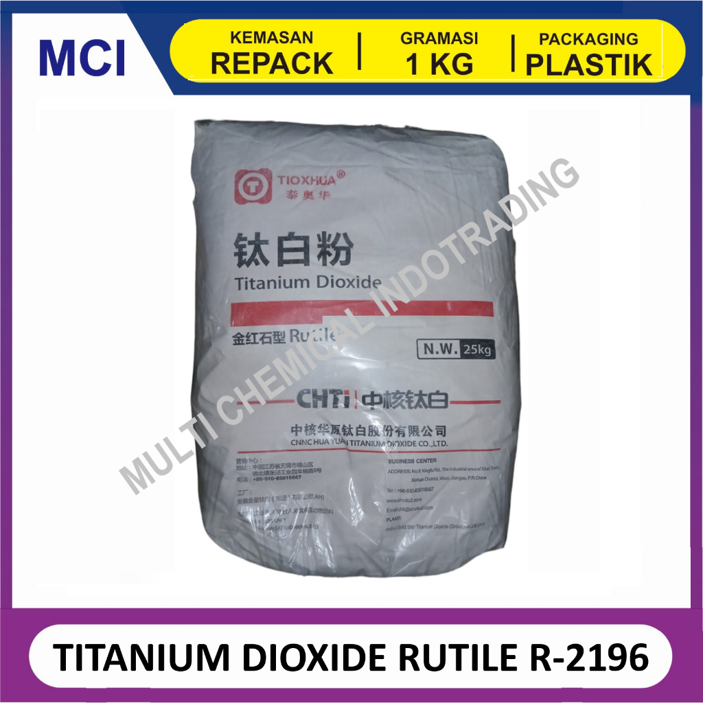 Jual TITANIUM DIOXIDE RUTILE PEMUTIH NON FOOD RUTIL R-2196 - REPACK 1 ...