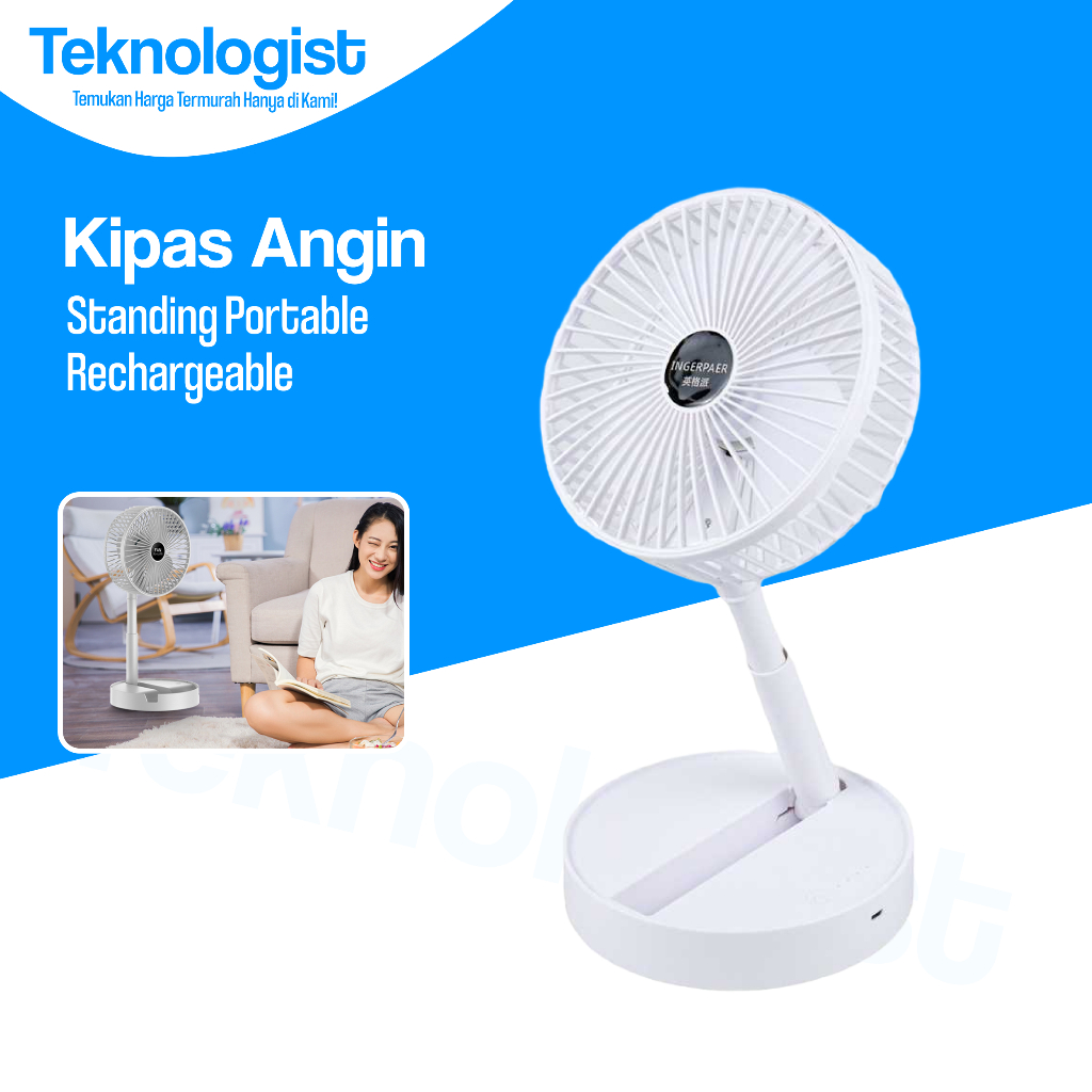 Jual Kipas Angin Meja Mini Standing Table USB Fan Portable Rechargeable ...