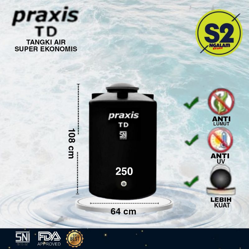 Jual Tandon Air Toren Air Tangki Air Praxis 250 Liter | Shopee Indonesia