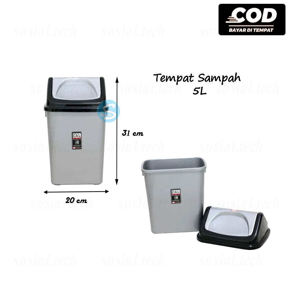 Jual Tempat Sampah Komet 5L Tong Sampah Tutup 5 Liter Kotak Sampah Mobil / Kantor | Shopee Indonesia