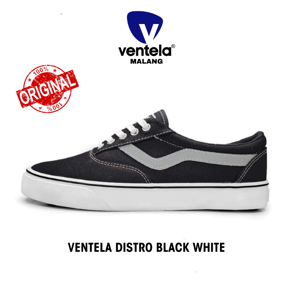 Jual Sepatu Ventela Distro Black White Original 100% Sepatu Kasual | Shopee Indonesia
