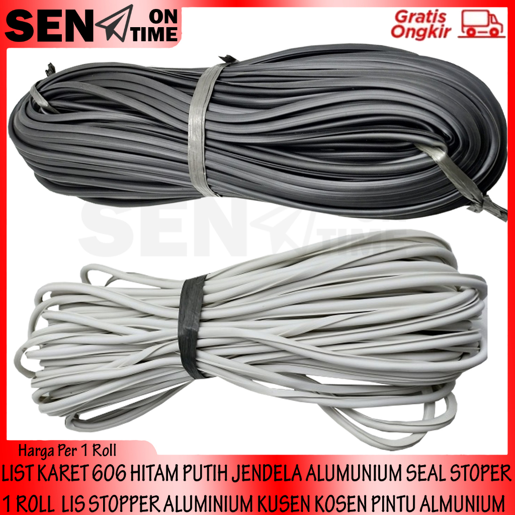 Jual Karet List Etalase Stoper Type 606 Warna Hitam Putih Kusen Pintu ...