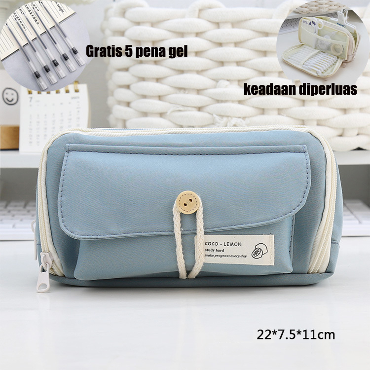 Jual Kotak Pensil Dan Stationery Dual Zipper / Dompet Pensil 2 Pouch ...