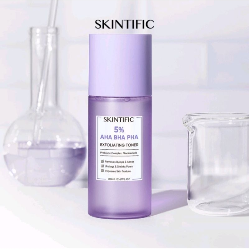 Jual SKINTIFIC 5% AHA BHA PHA Exfoliating Toner 80ml | Shopee Indonesia